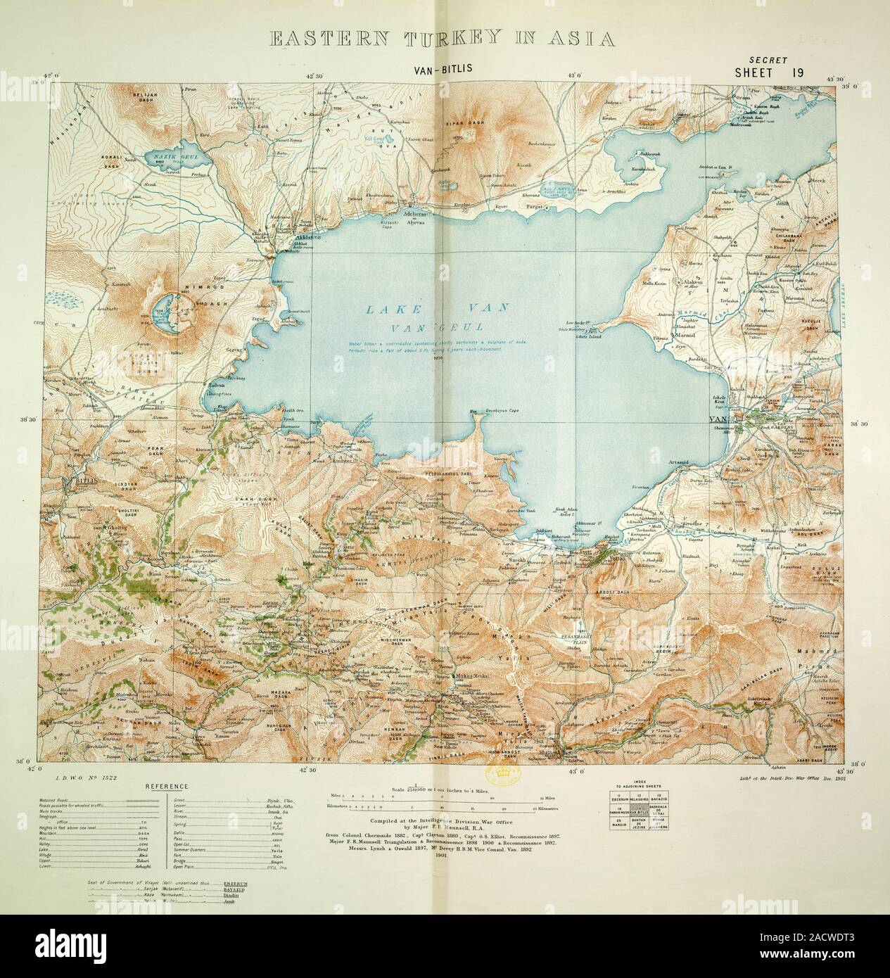 Map of Van Bitlis Turkey Stock Photo - Alamy