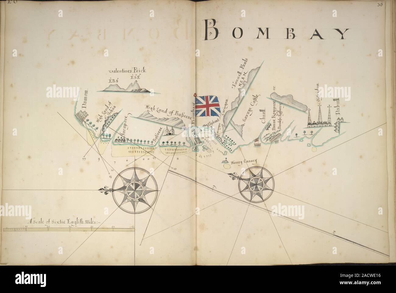 A chart of the coast about Bombay; drawn about 1680, by William Hacke ...