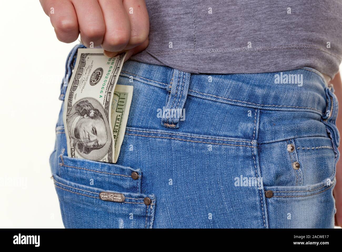 Hand with dollar bill Stock Photo - Alamy