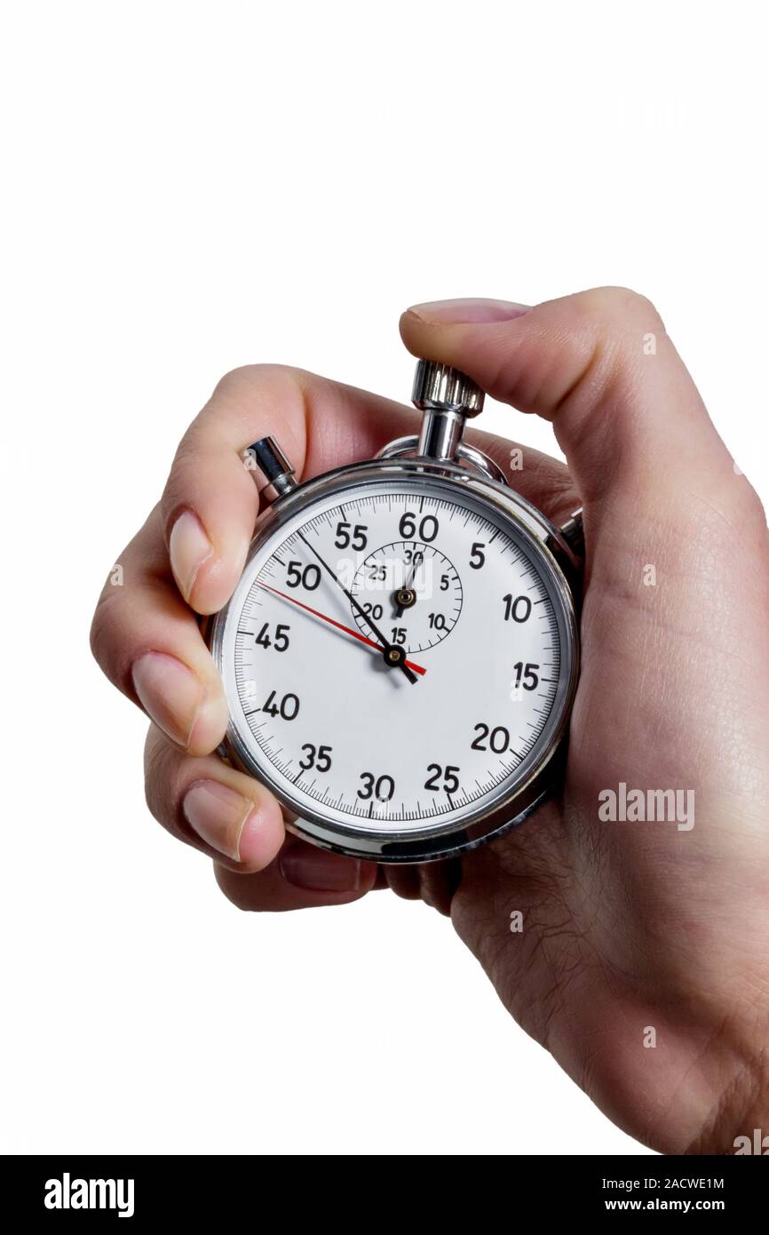 Hand with stopwatch Stock Photo - Alamy