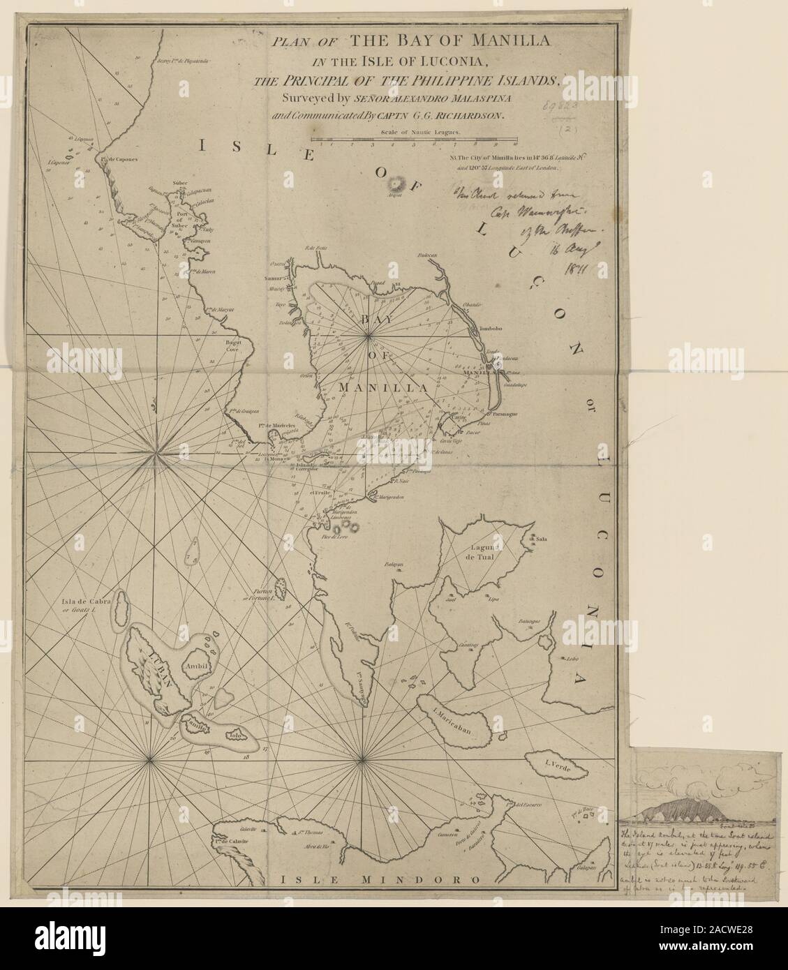 A map of the Bay of Manila Stock Photo - Alamy