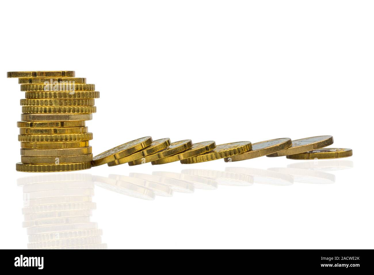 Coins, Stacked and Horizontal Stock Photo - Alamy