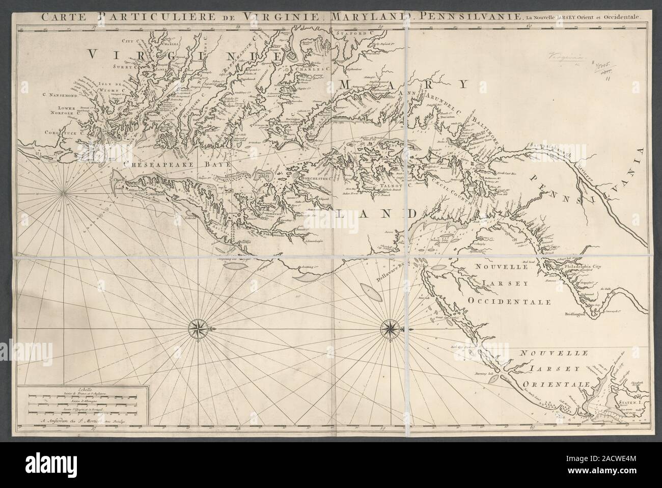 Map of Virginia Maryland and Pennsylvania. Image taken from Carte ...
