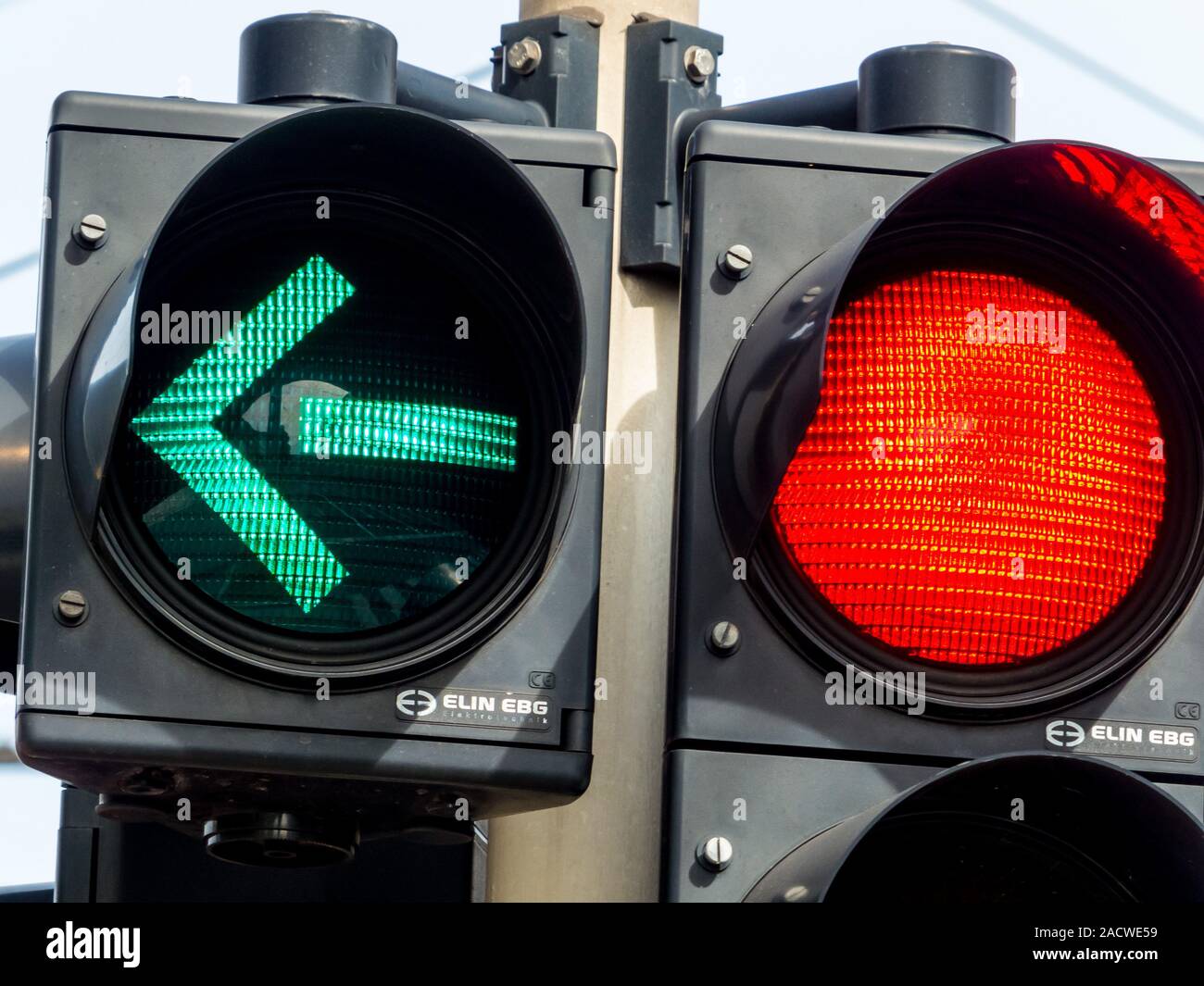 Traffic light with red light and green light Stock Photo - Alamy