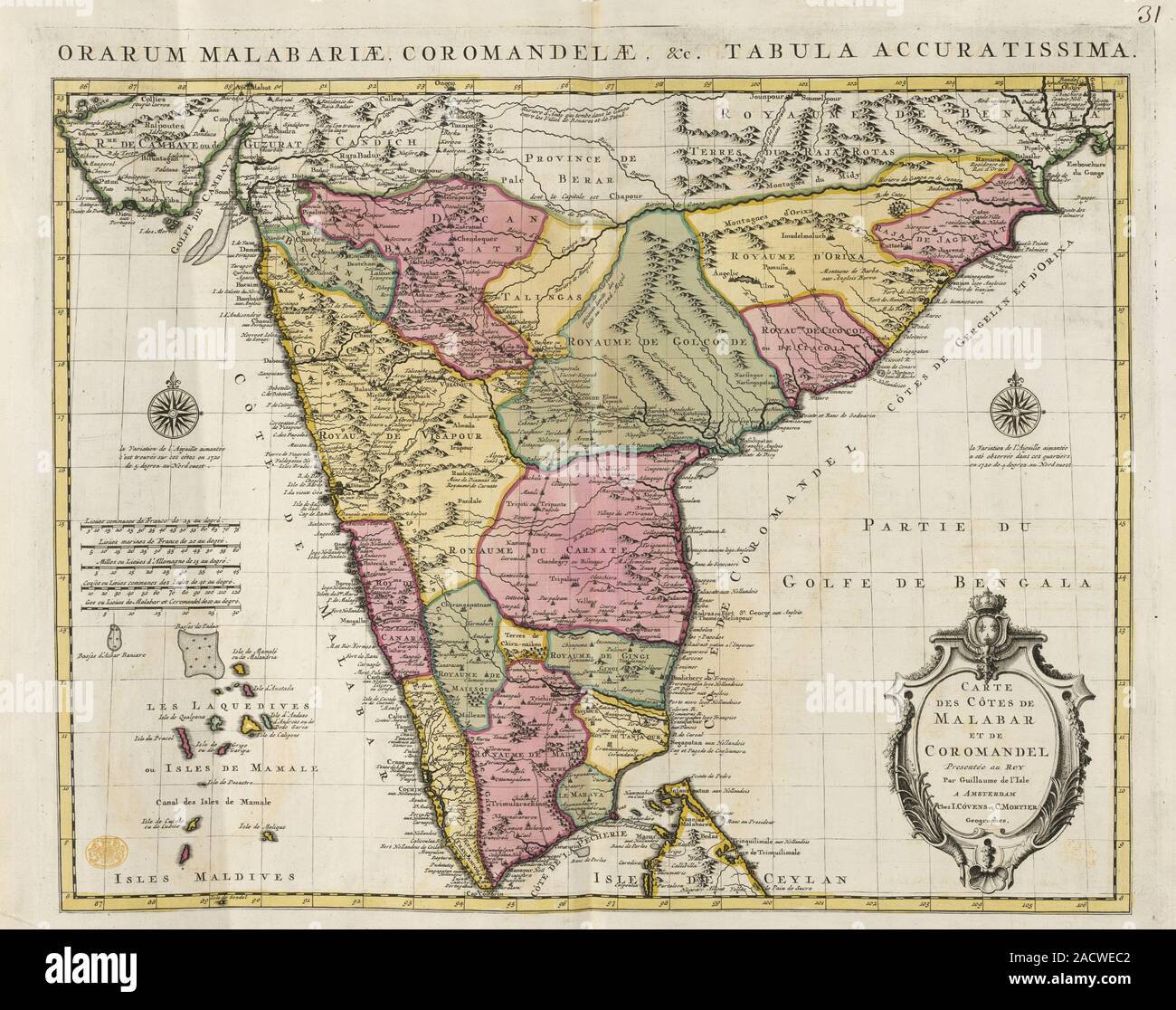 Map of the coast of Malabar and Coromondel. South west coast of India ...