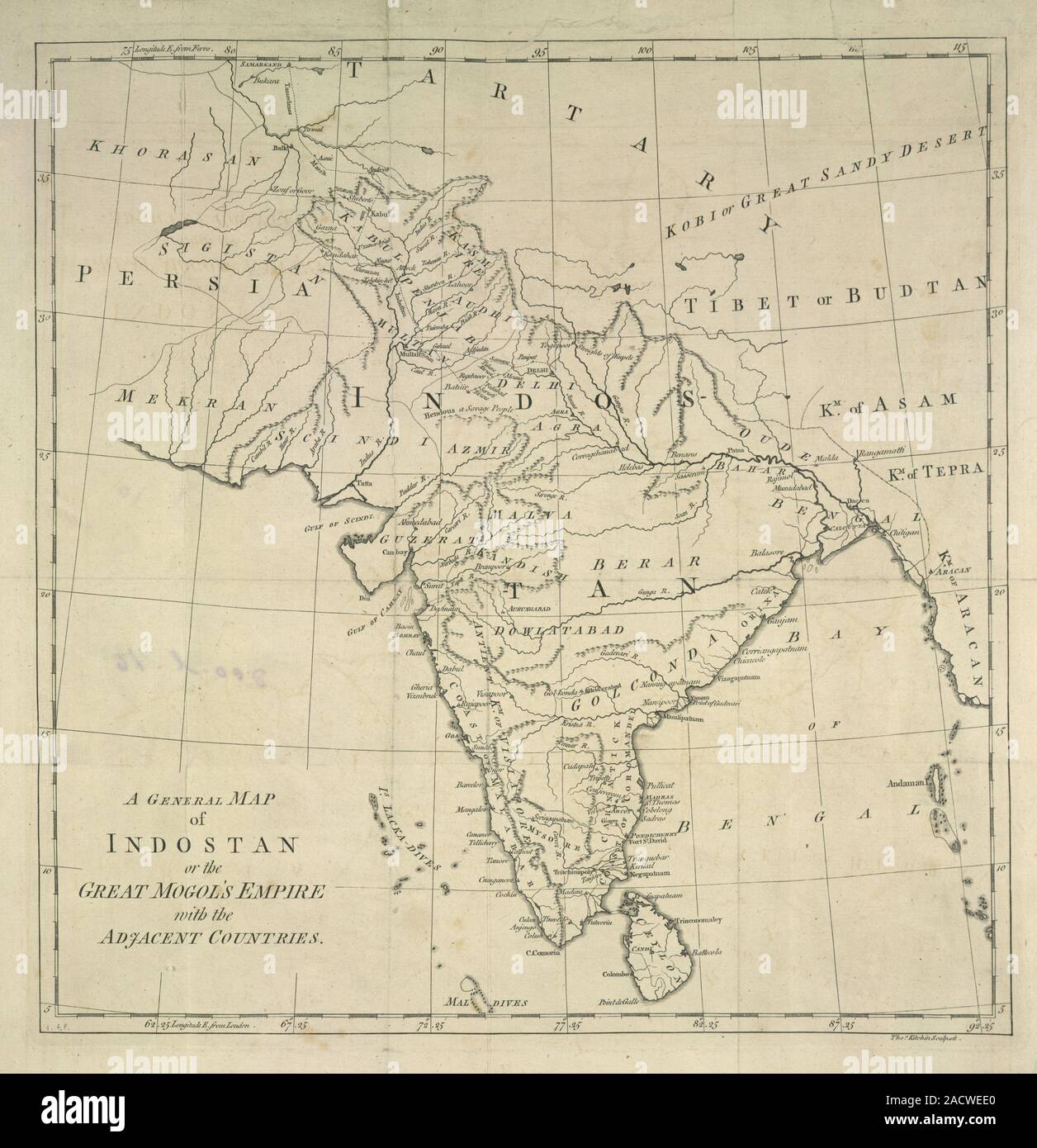 A map of Indostan Stock Photo - Alamy