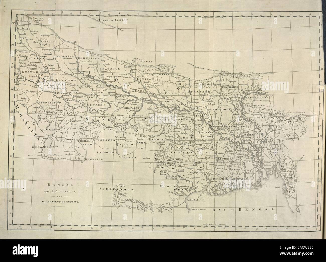 Map of Bengal Stock Photo - Alamy