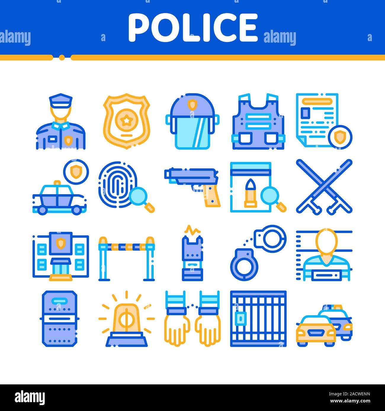 Police Department Collection Icons Set Vector Stock Vector Image & Art ...