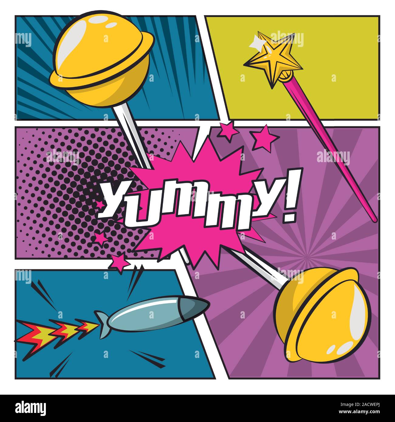 poster pop art style with lollipop Stock Vector Image & Art - Alamy