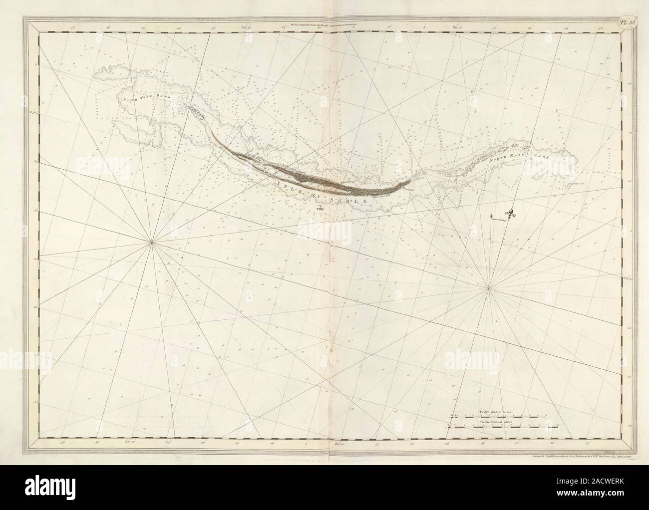 A map of the Isle of Sable Stock Photo - Alamy
