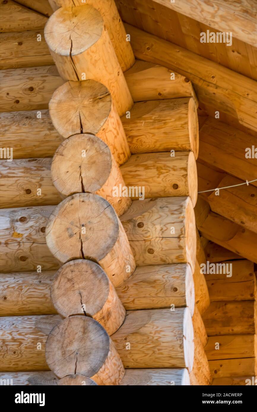 Solid log house Stock Photo - Alamy