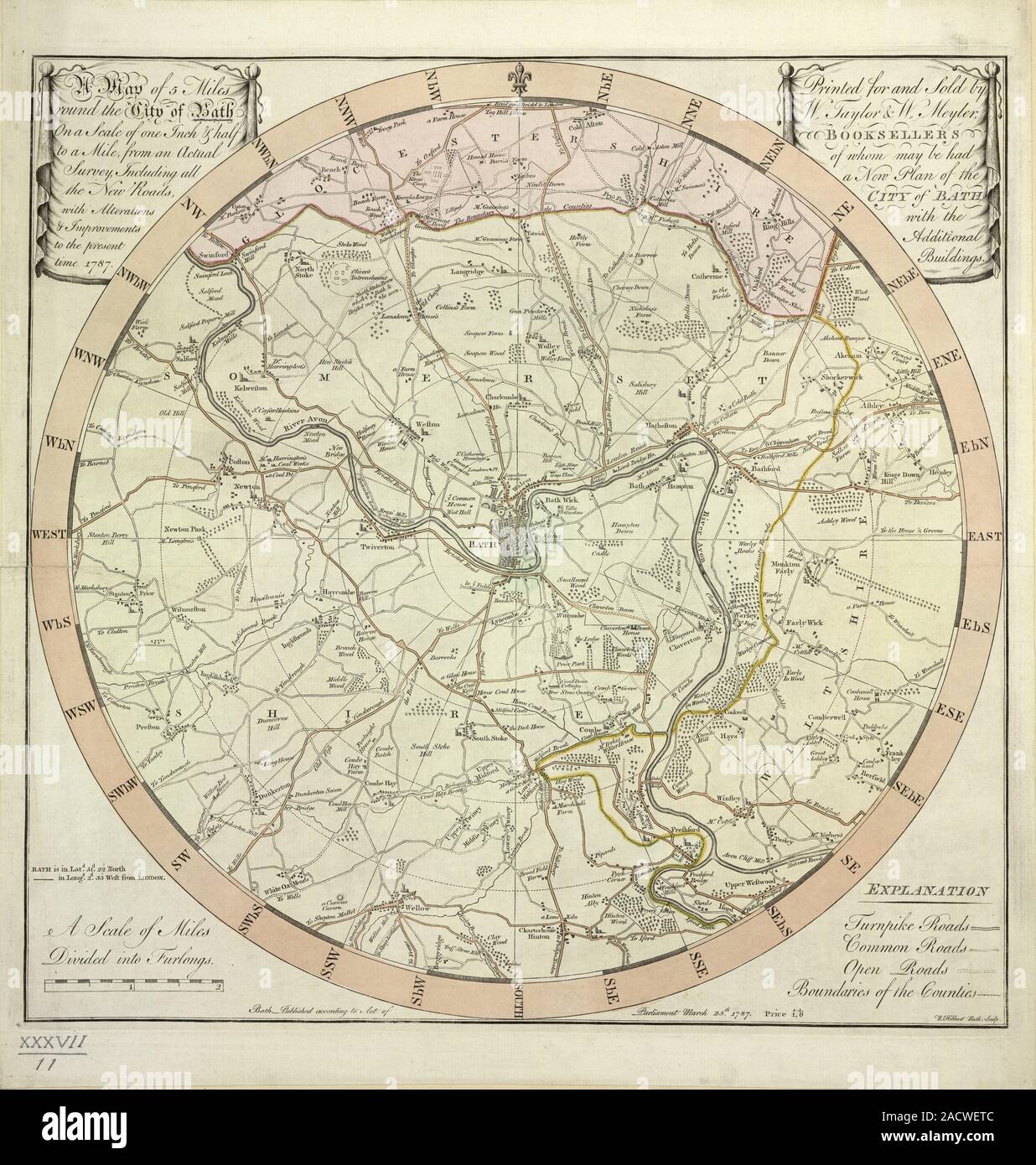 Bath, A Map of 5 Miles round the City of Bath. Image taken from A Map ...