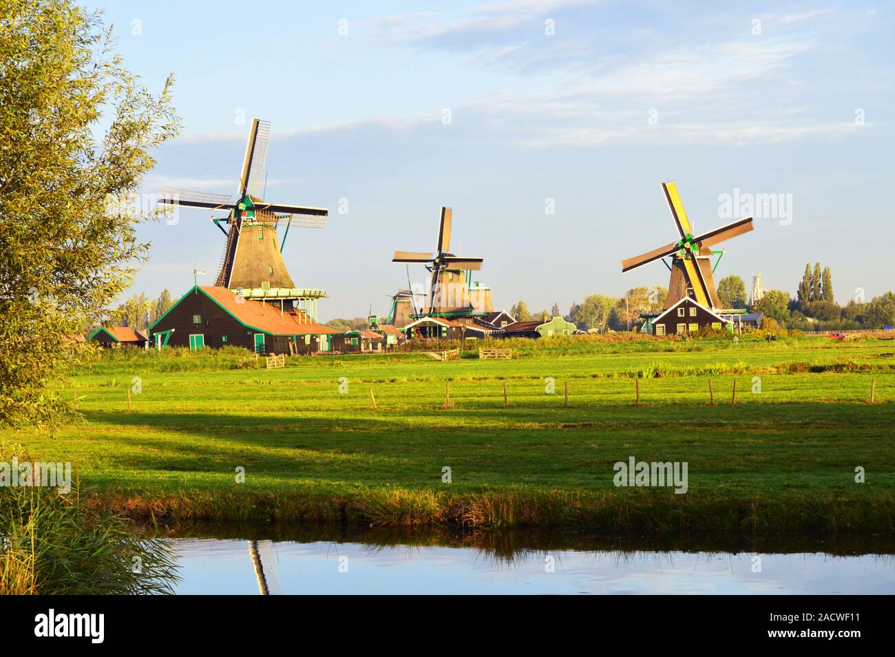Three windmills in The Netherlands Stock Photo - Alamy