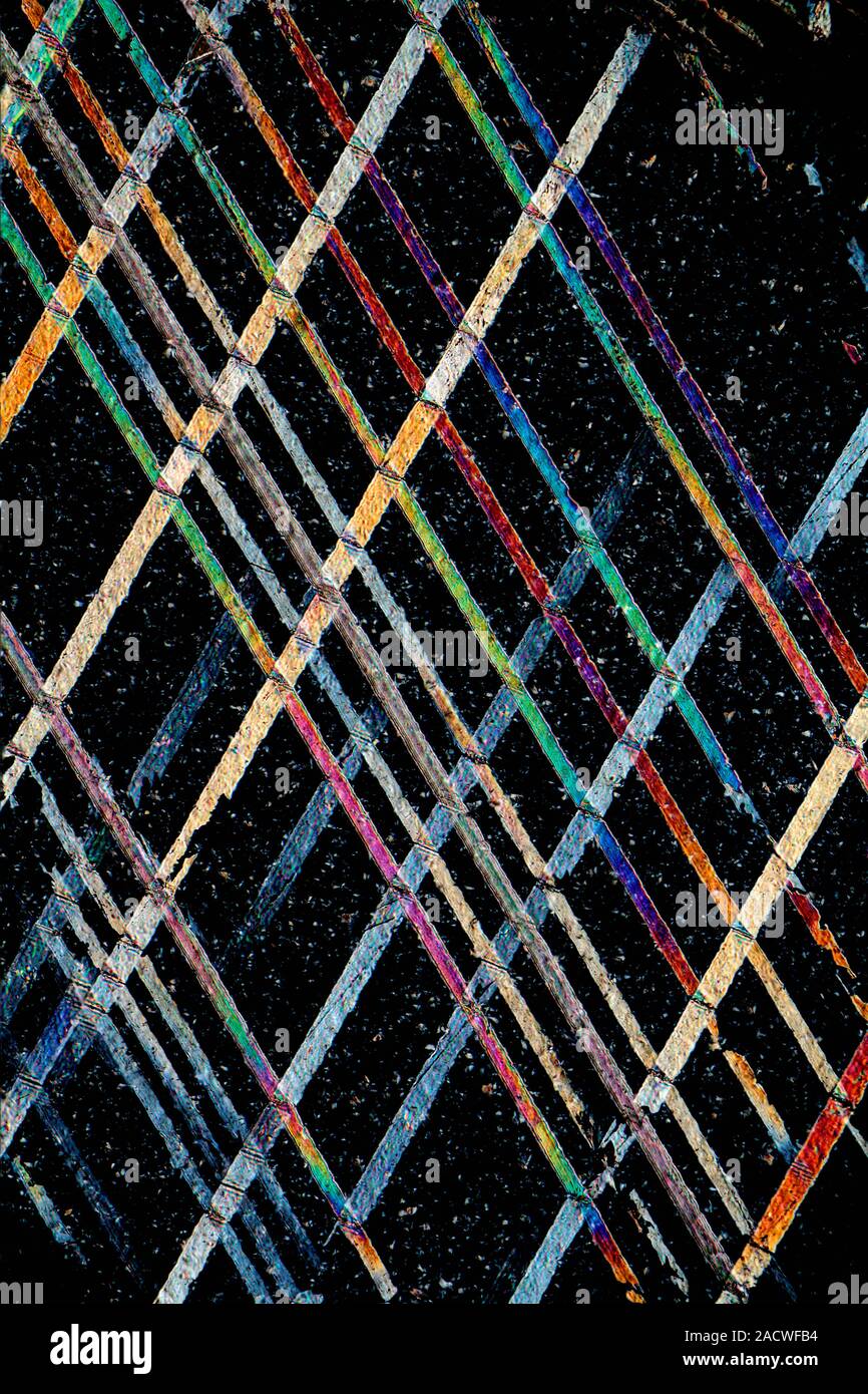 Marble. Polarized light micrograph of a thin section of marble. Marble ...