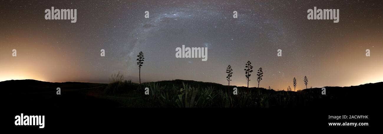 Milky Way panorama. 360-degree horizontal panorama of the Milky Way in ...