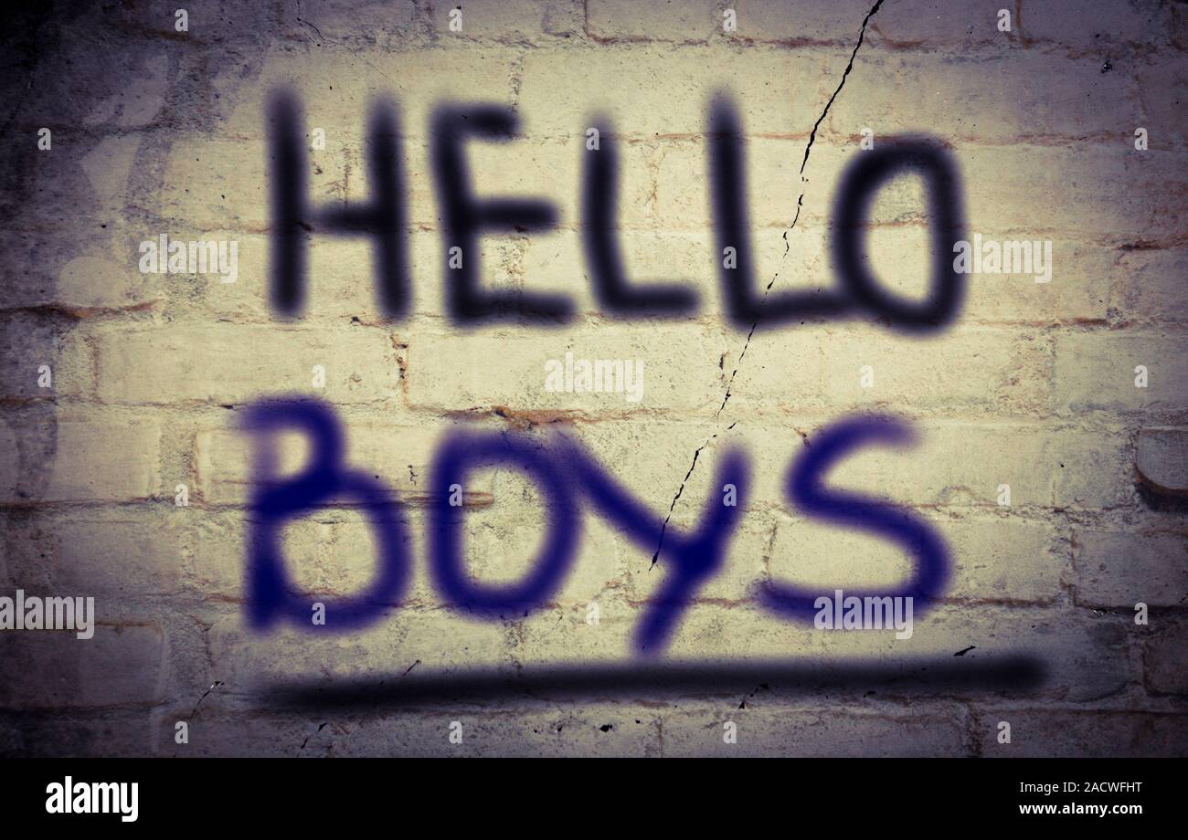 Hello Boys Concept Stock Photo - Alamy