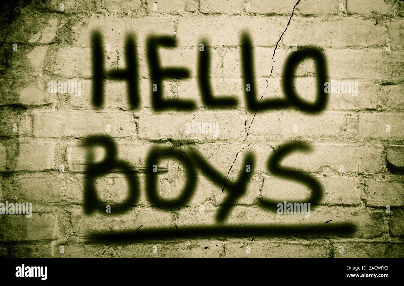 Hello Boys Concept Stock Photo - Alamy