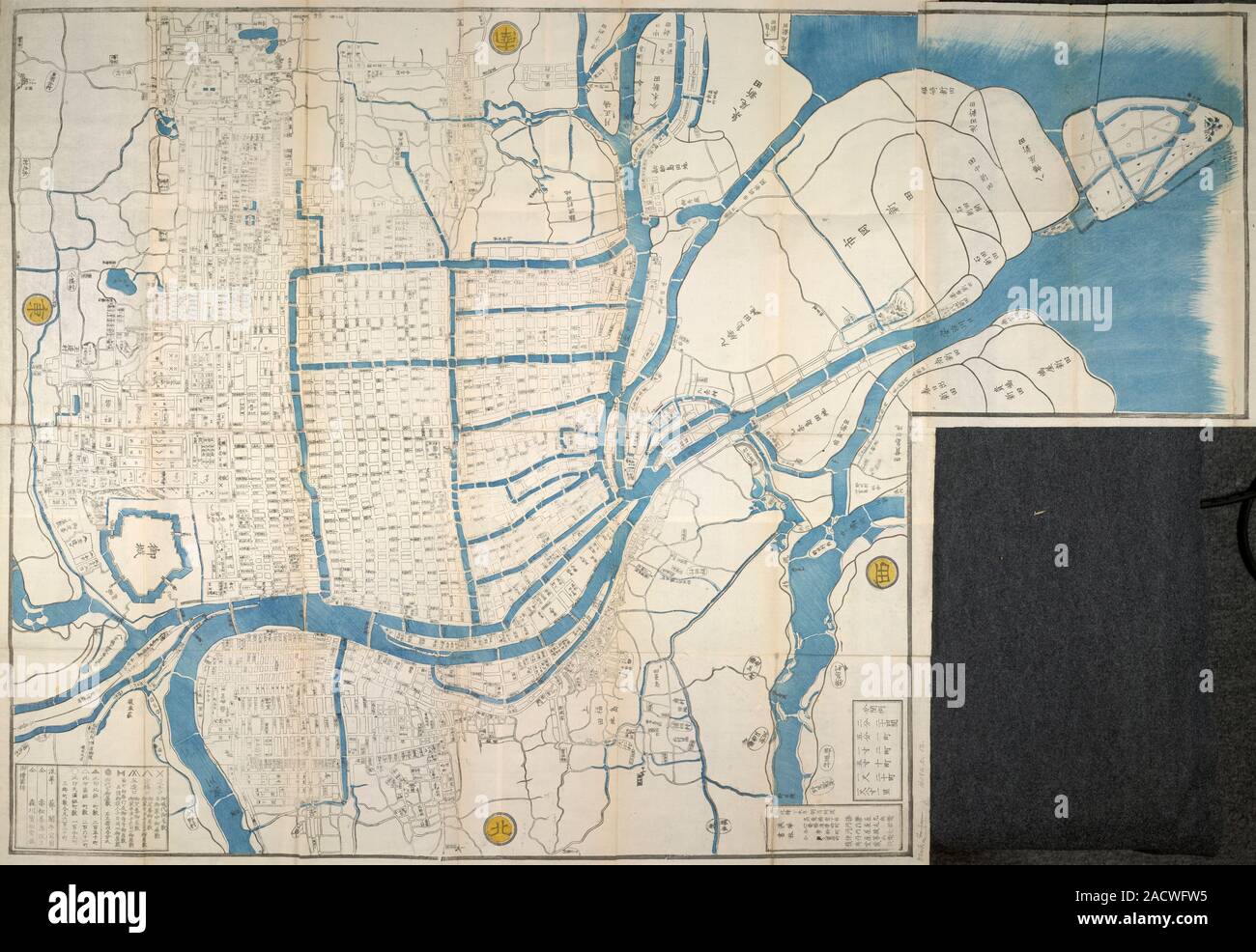 Osaka, Map of Osaka. Image taken from Senshu Osaka zenzu complete map of Osaka in Settsu ...