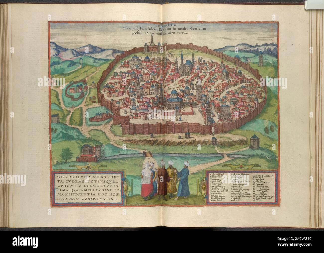 Jerusalem, View of Jerusalem. Image taken from Civitates orbis terrarum ...