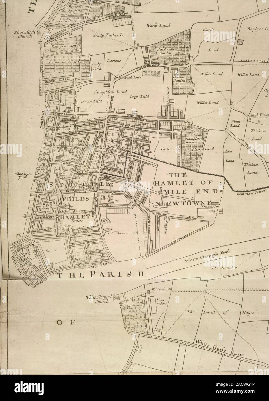 Map of the parish of St Dunstan Stock Photo - Alamy