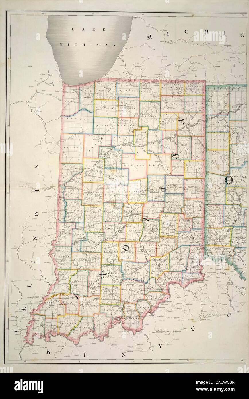 Indiana, Map of Indiana. Image taken from The American Atlas ...