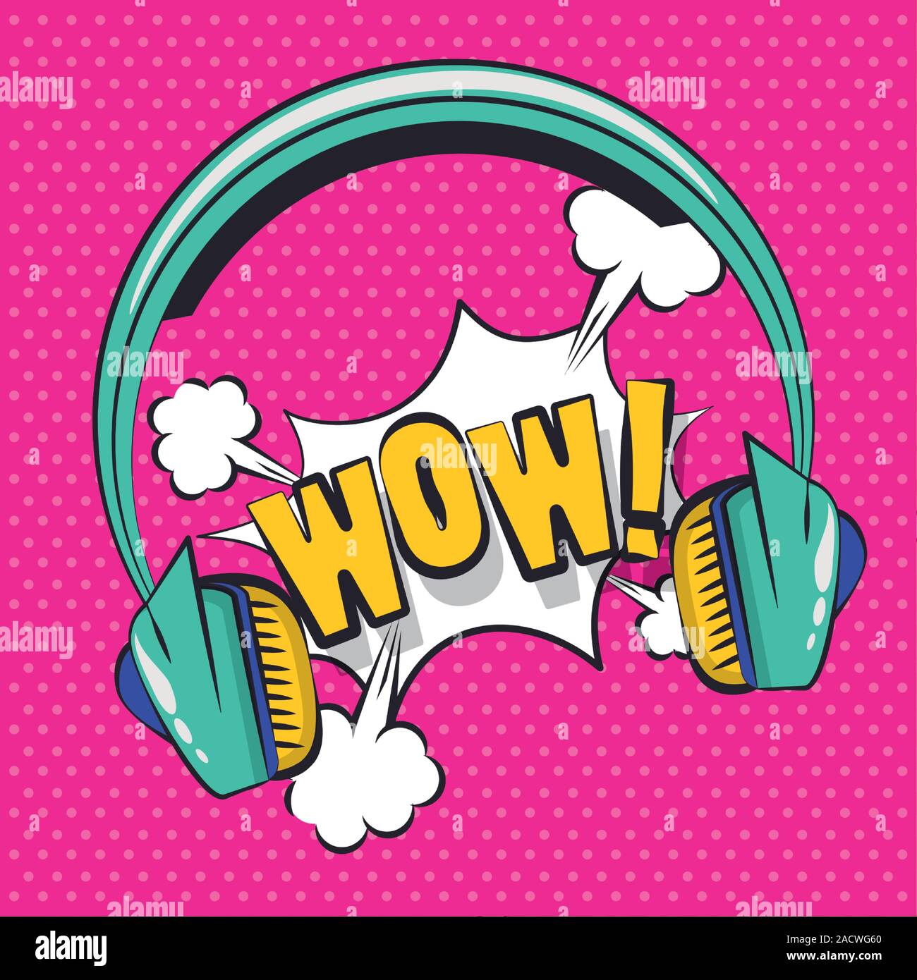 poster pop art style with earphones Stock Vector Image & Art - Alamy