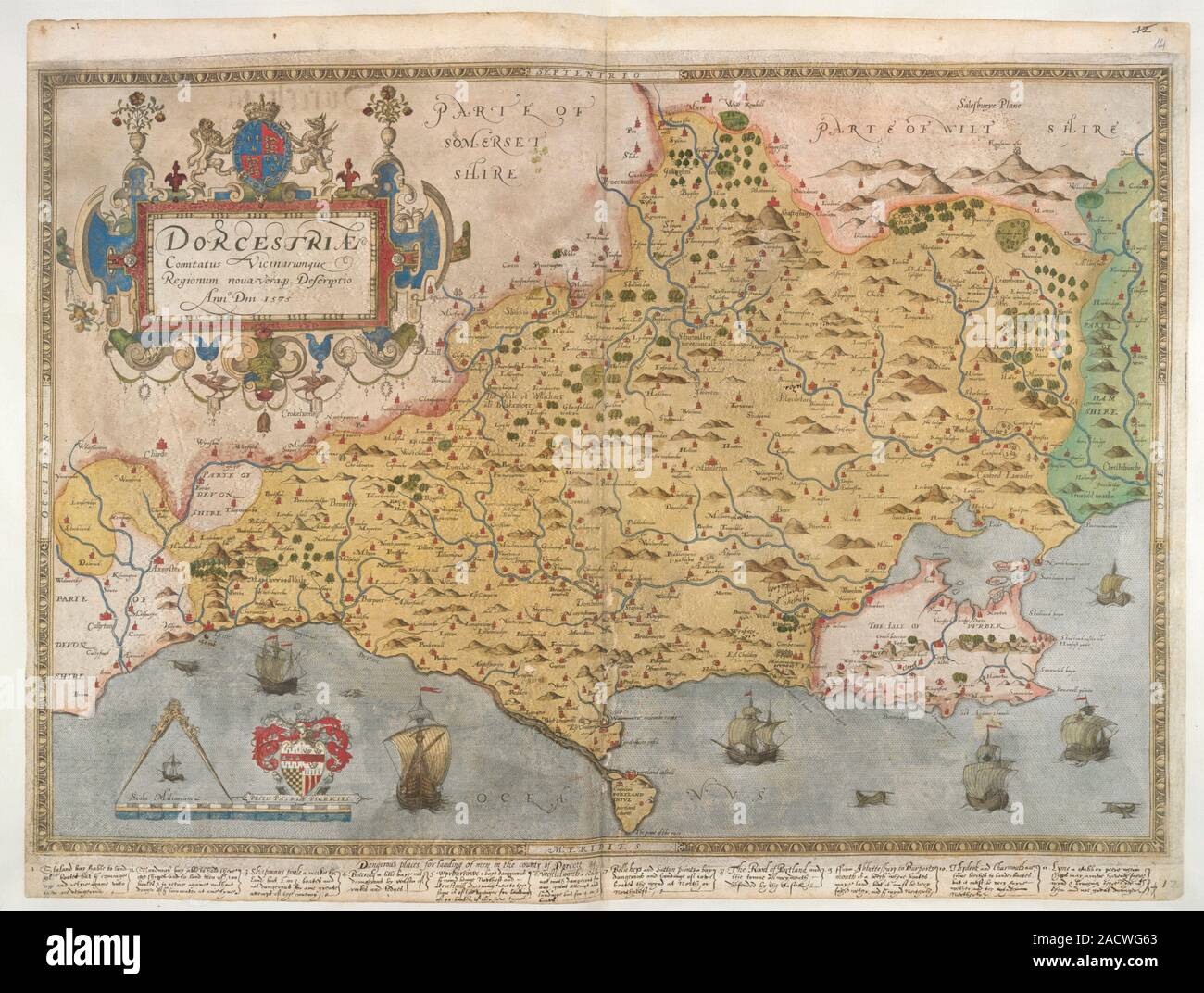Map of Dorset, Whole map Printed map of Dorset, from drawing by ...