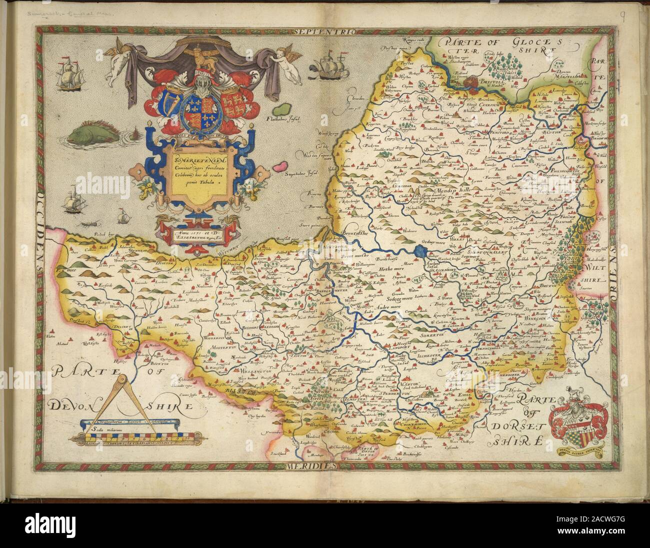 Somerset, A map of Somerset. Image taken from An atlas of England and ...
