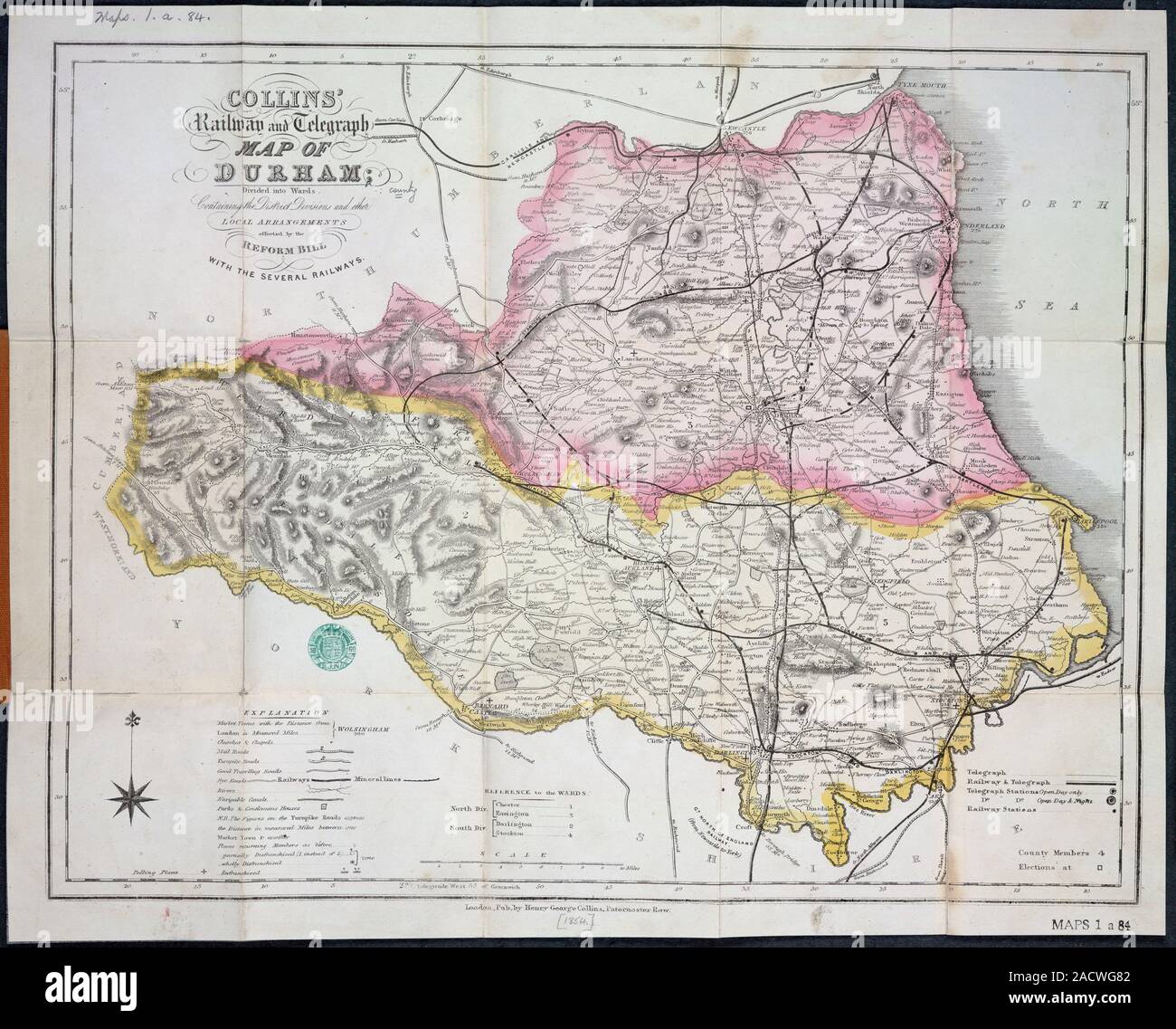 Railway map of Durham Stock Photo - Alamy