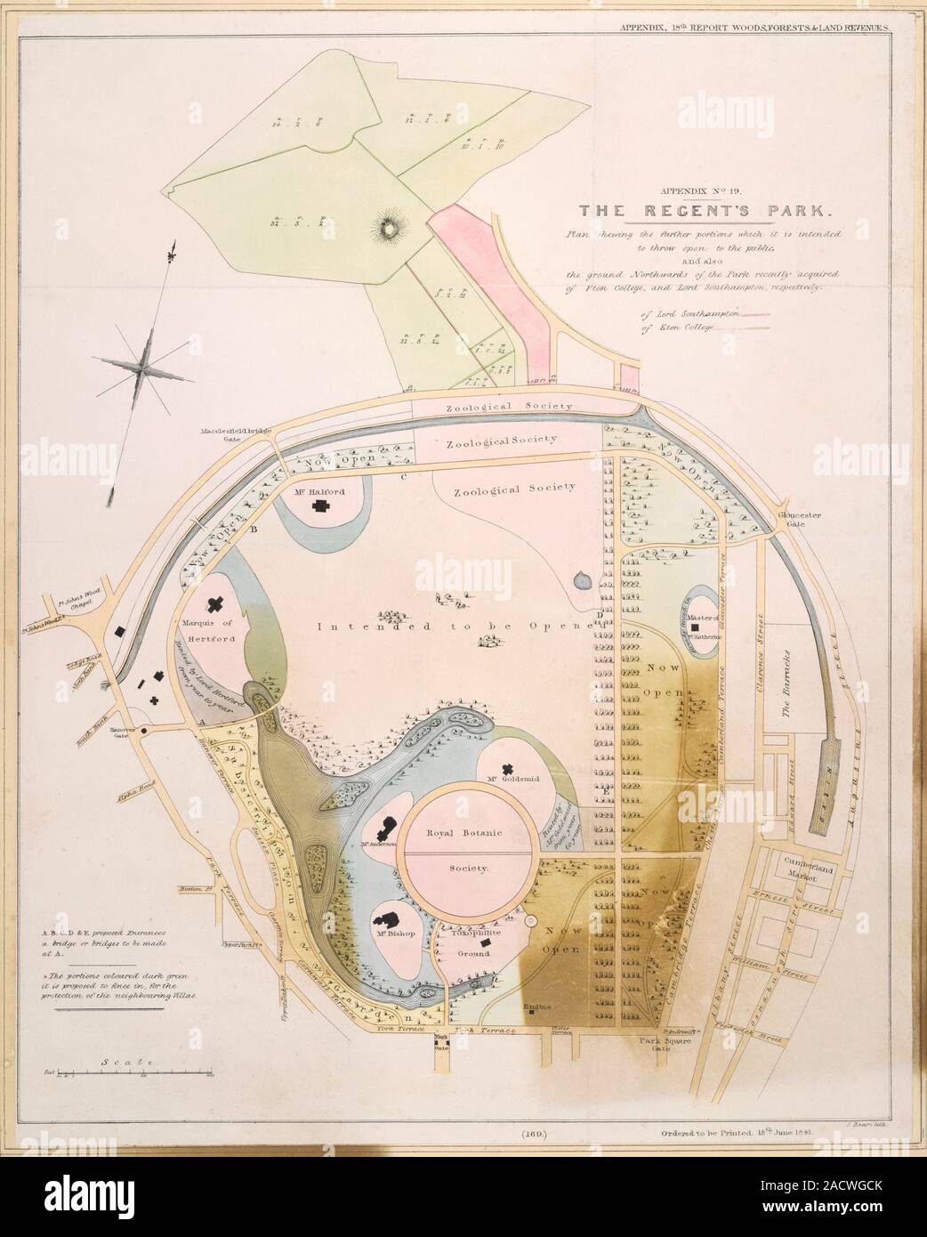A plan of Regent's Park Stock Photo - Alamy