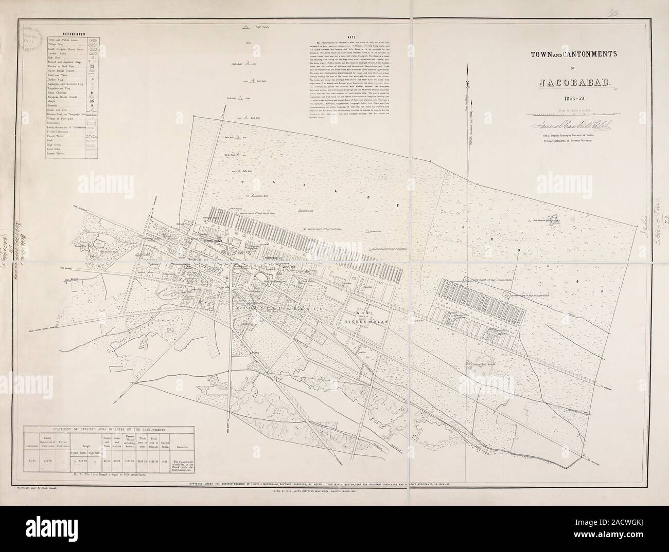 Town and Cantonments of Jacobabad. A general survey of India carried ...