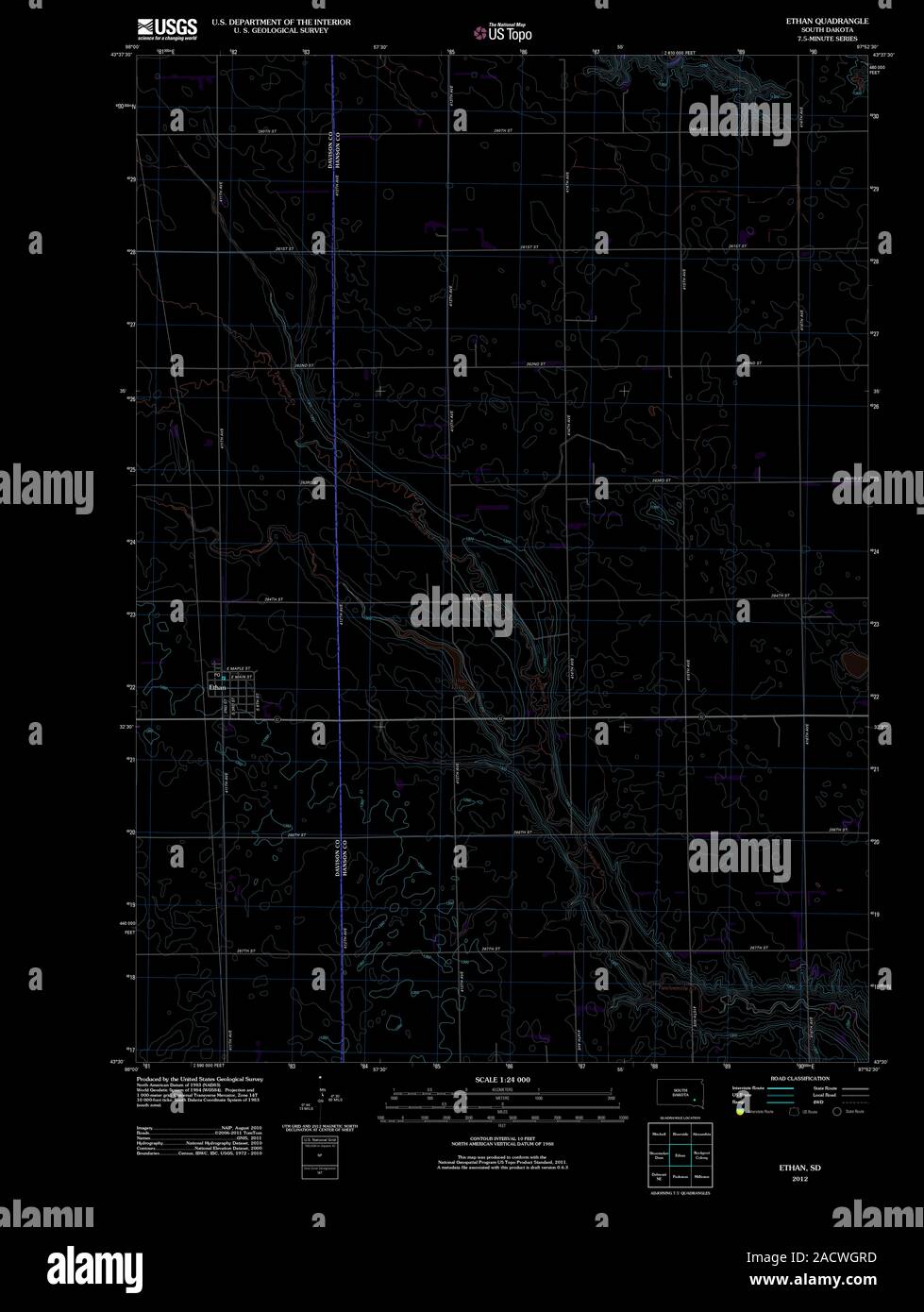 Map of ethan south dakota hi-res stock photography and images - Alamy