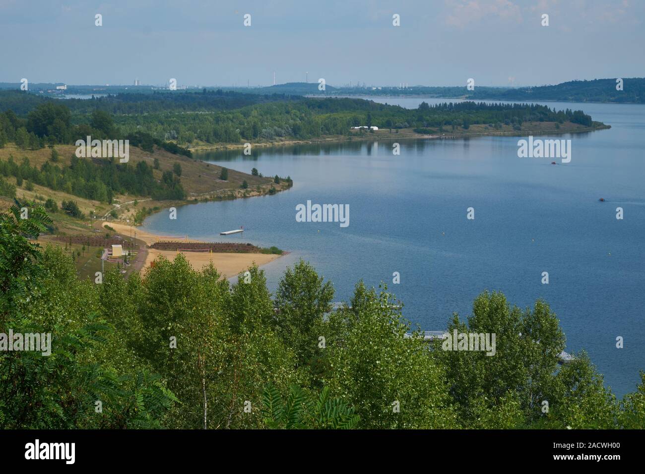 Lake Geiseltal near Mücheln, Burgenlandkreis, Saxony-Anhalt Stock Photo ...