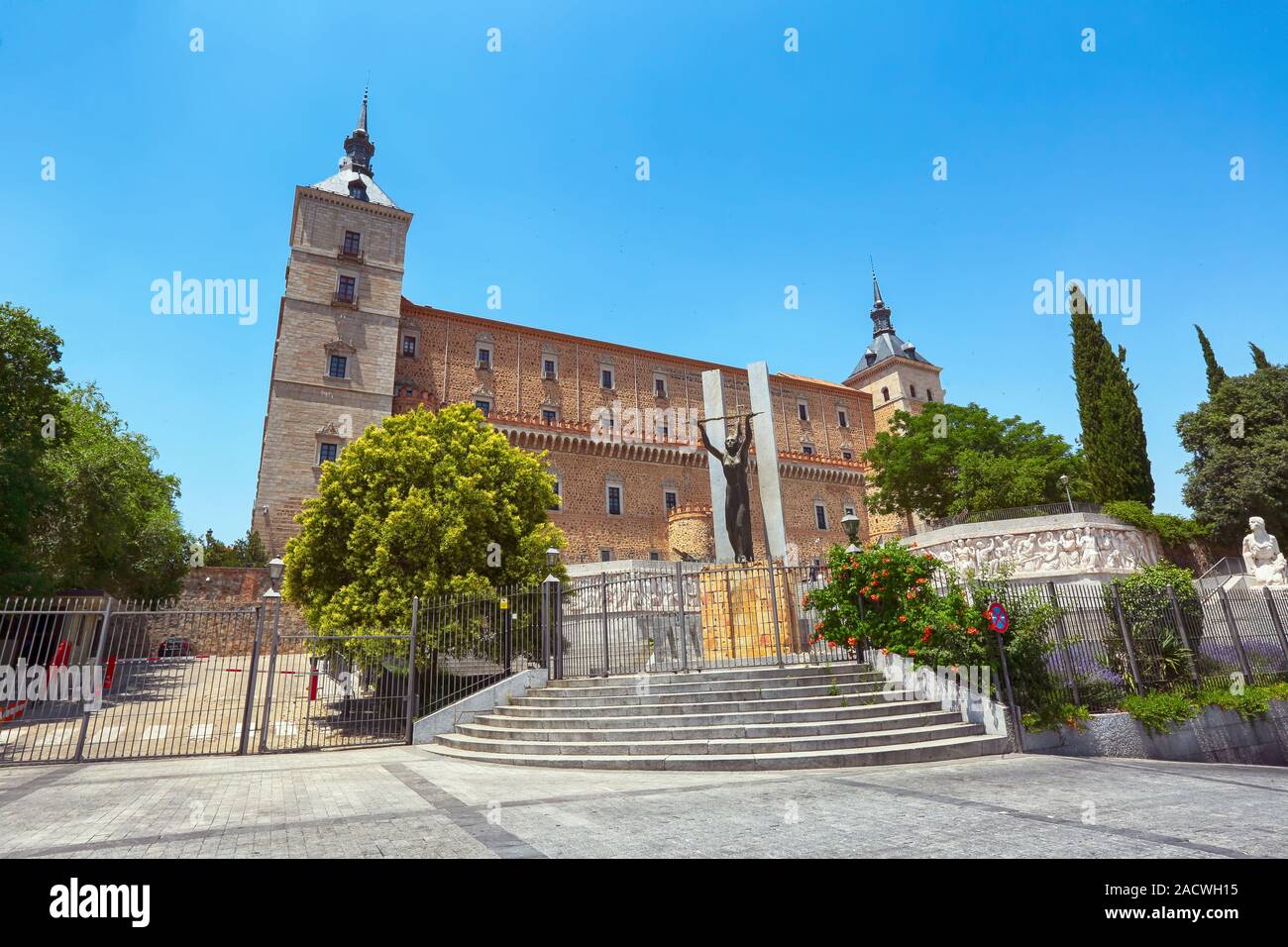 Alcazar of Toledo, the old building in the histocal medieval town in ...