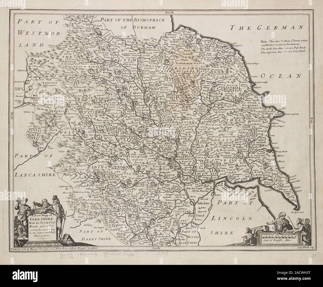 Map of Yorkshire, H. Overton, 1714. A collection of 37 Maps of the ...