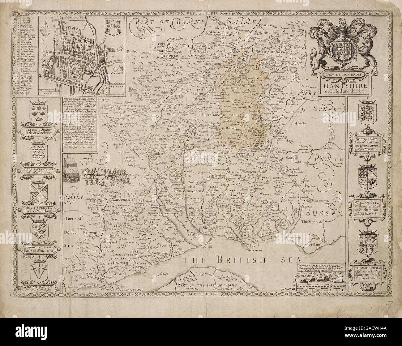 Map of Hantshire, H. Overton, 1714. A collection of 37 Maps of the ...