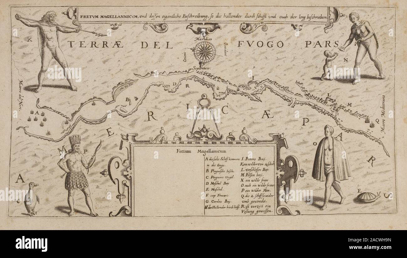 Map of Terrae Del Evogo Pars. The Americas. Image of the coastline and ...