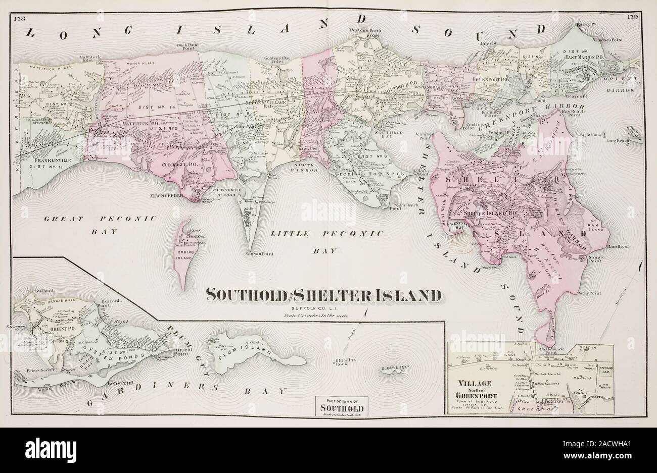 Map of Southold Shelter Island on Long Island New York in the United ...