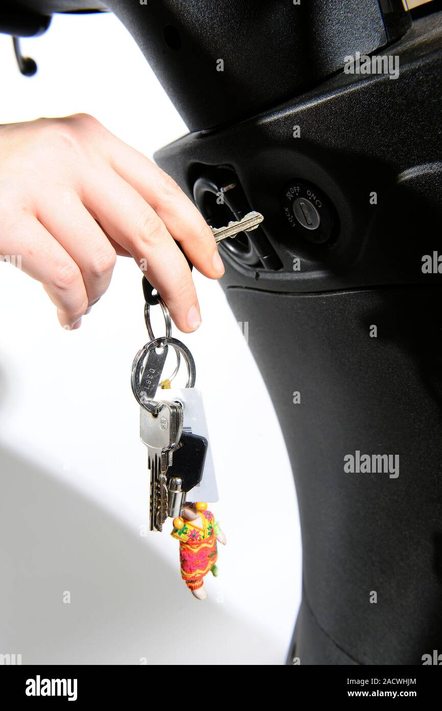 Scooter key and ignition Stock Photo - Alamy