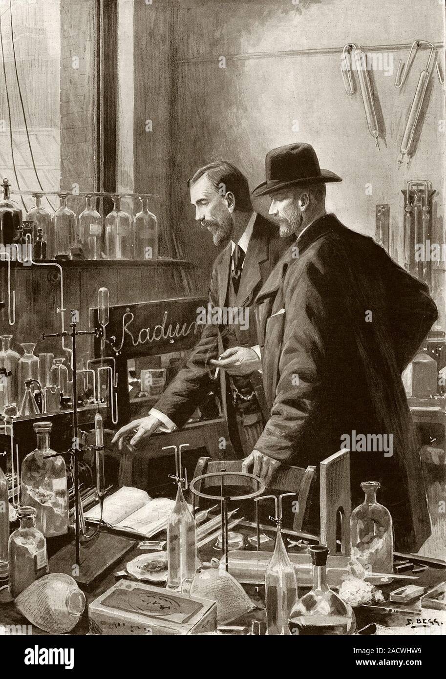 William Ramsay (1852-1916), Scottish chemist demonstrating the ...