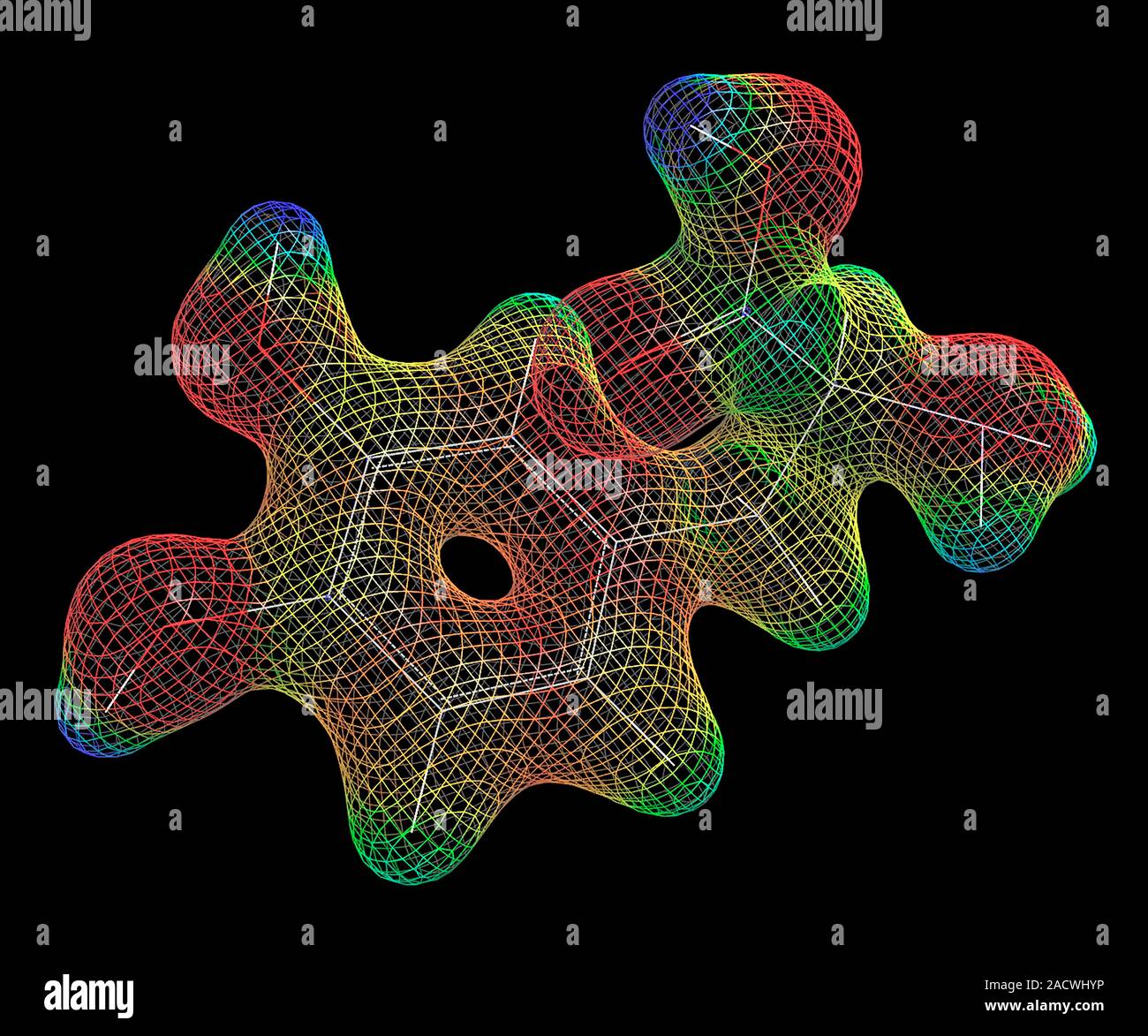 Levodopa (L-DOPA) Parkinson's disease drug, molecular model. L-DOPA is ...