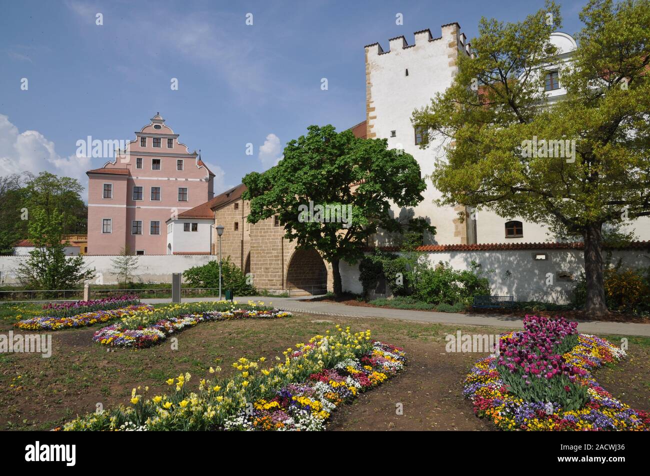 Castle, city spectacles and armoury in Amberg Stock Photo - Alamy
