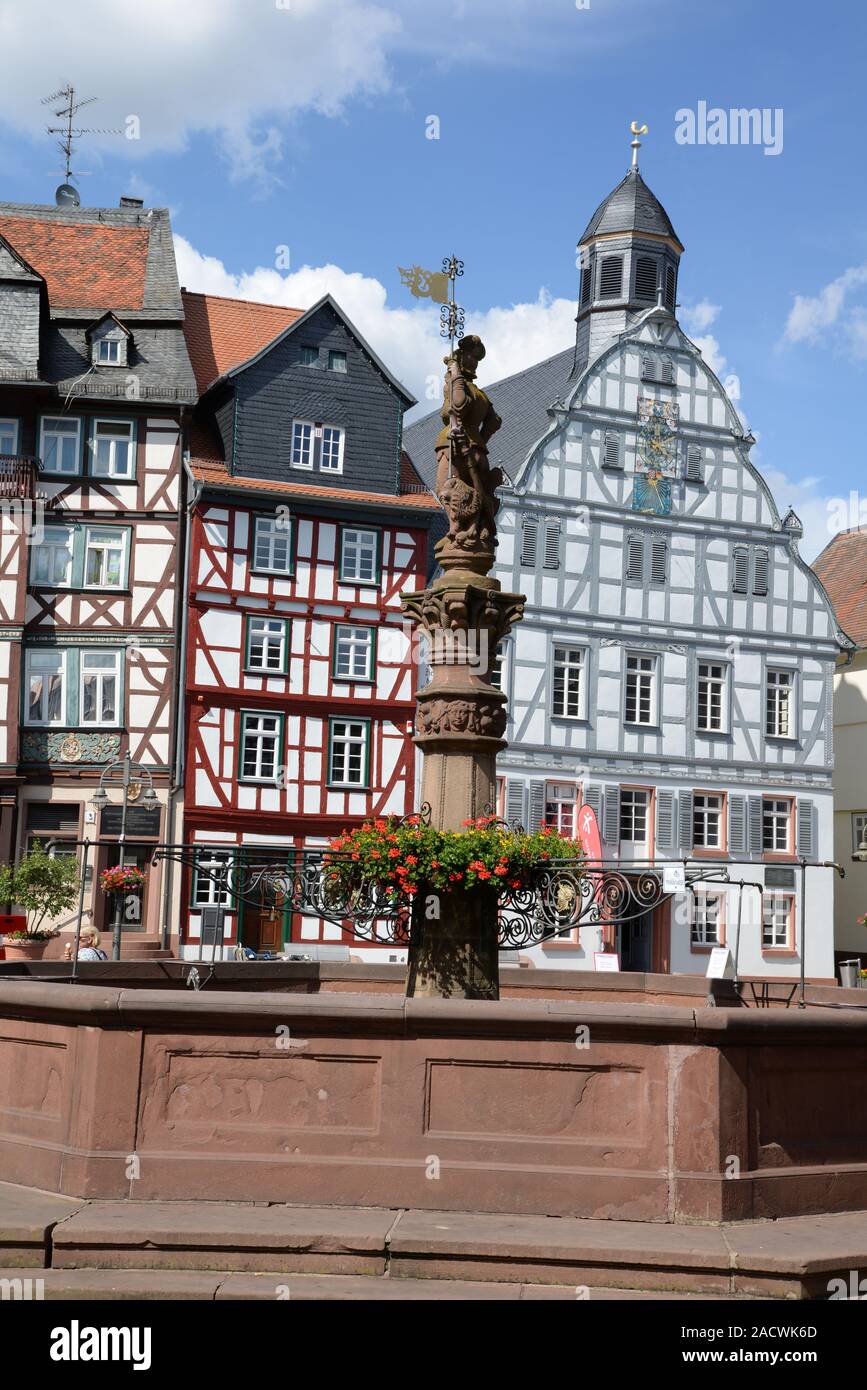 Market place and town hall in Butzbach Stock Photo - Alamy