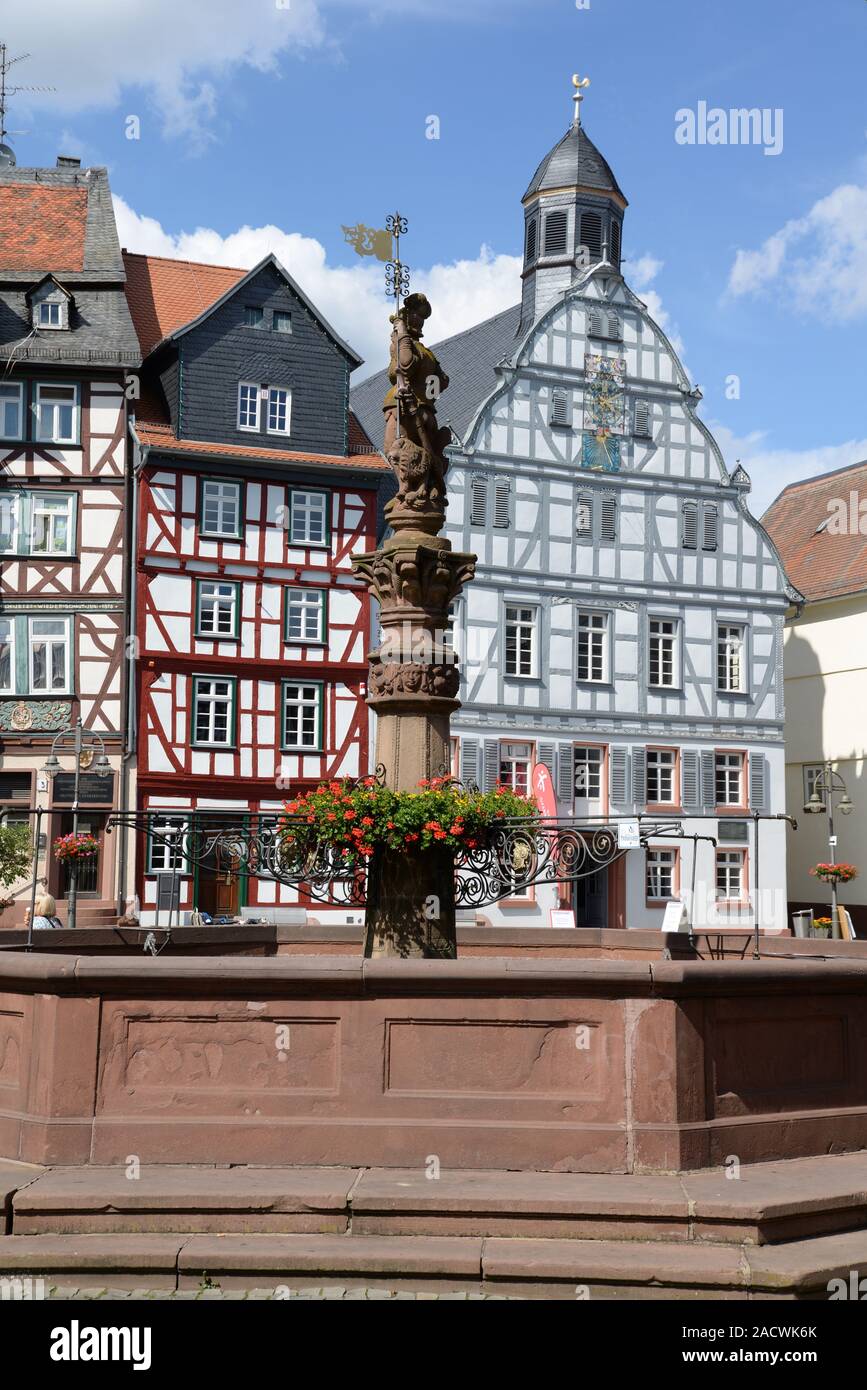 Market place and town hall in Butzbach Stock Photo - Alamy