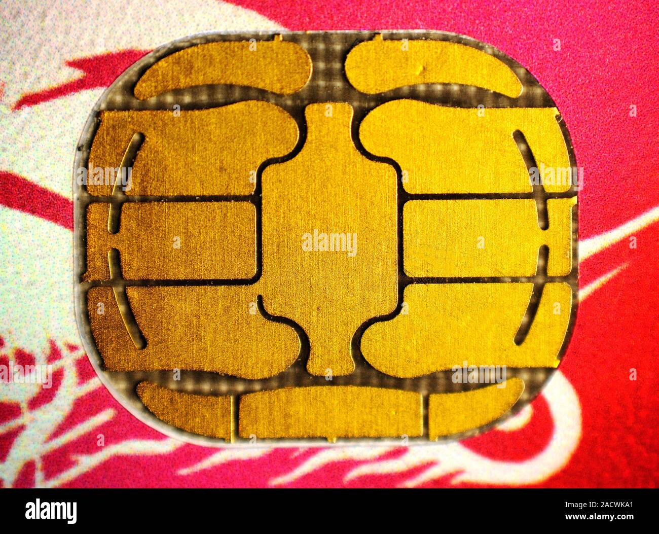 Credit card microchip (gold Stock Photo - Alamy