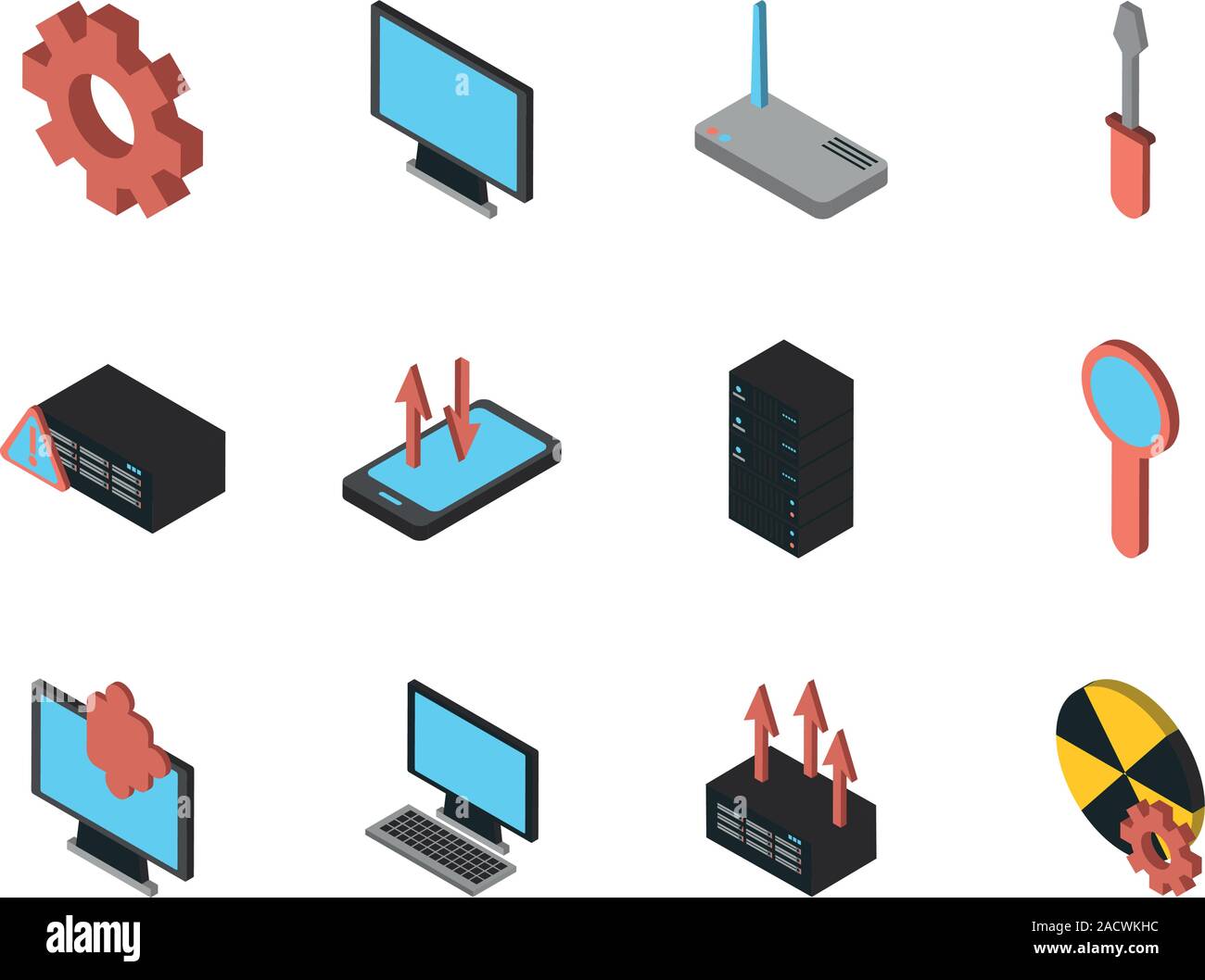 bundle of data server set icons Stock Vector Image & Art - Alamy