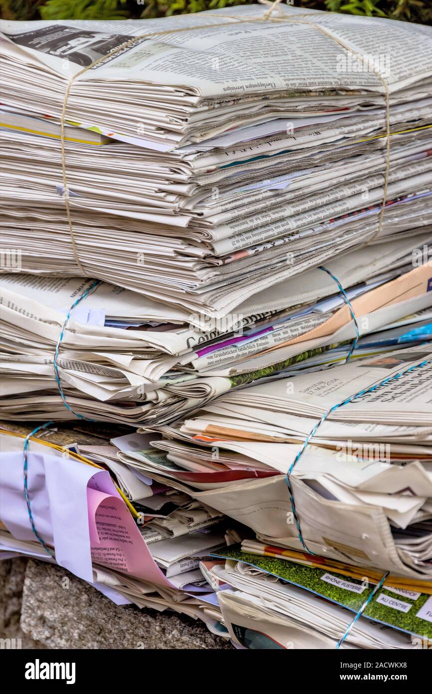 Stack of waste paper. Old Newspapers Stock Photo - Alamy