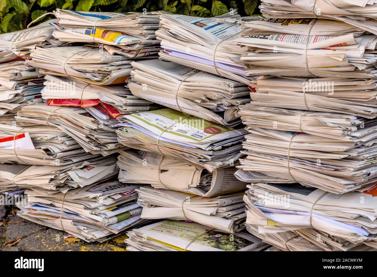 Stack of waste paper. Old Newspapers Stock Photo - Alamy