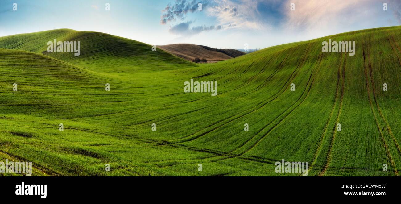 hilly field. agricultural field. beautiful hills Stock Photo - Alamy