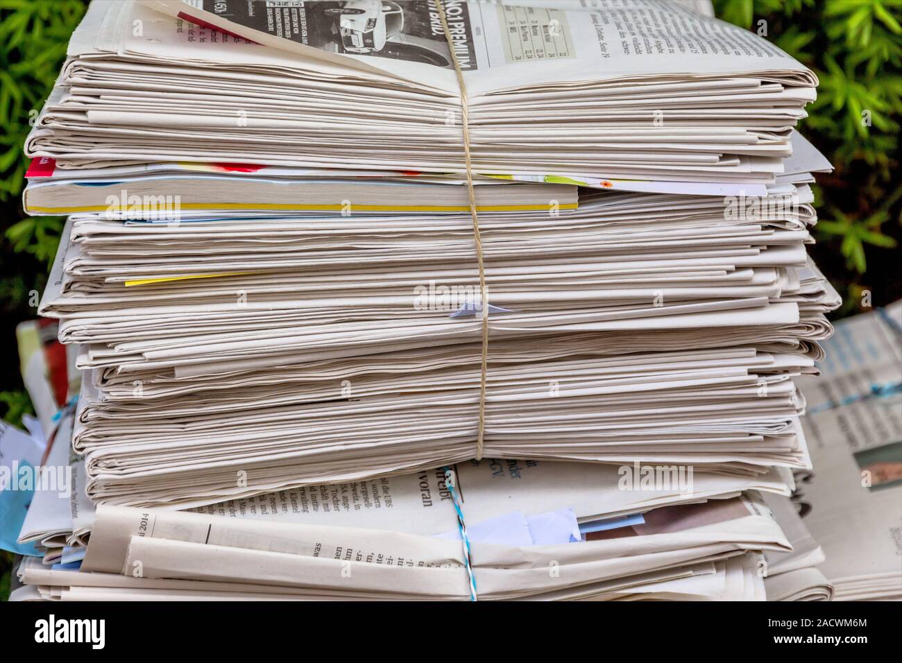Stack of waste paper. Old Newspapers Stock Photo - Alamy